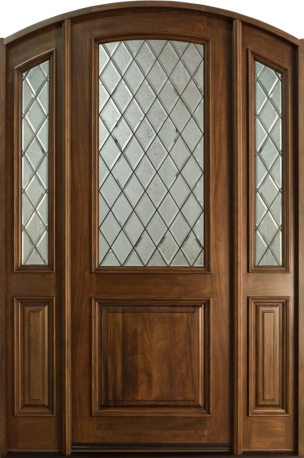 552DG_2SL_Mahogany-Walnut Classic Entry Door, by Glenview Doors